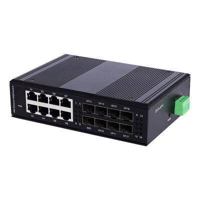 China Industrial Smart Web Managed Gigabit POE Switch 8 SFP 8 Gigabit POE Ports for sale