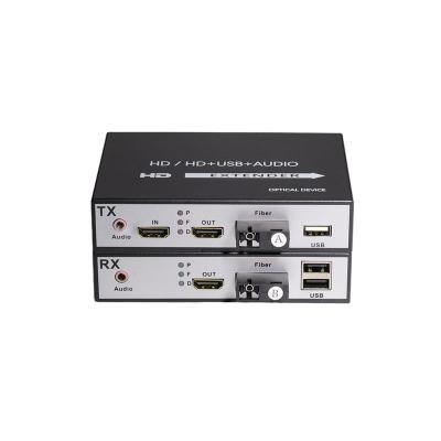 China 1080P 30Hz HDMI Over Fiber Optic Extender USB KVM HDMI Local Loop Stereo Audio TX RX Kit for sale