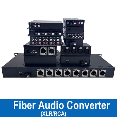 China 2 Channel XLR  Fiber Extender 2CH Unidirectional Analog Audio to Optical Converter for sale
