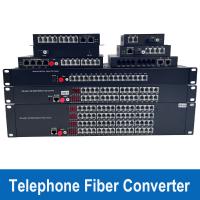 China 64 Port Rackmount Telephone Fiber Optic Converter Analog Phone Line Extender Over Fiber for sale
