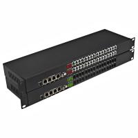 China 16/24/48/64 Channel Telephone 4 Port Gigabit Ethernet Fiber Optic Extender for sale