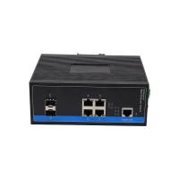 China L2 Managed Industrial PoE Switch 4 RJ45 PoE 2 SFP Fiber Gigabit Network Switch for sale