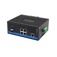 China L2 Managed Industrial PoE Switch 4 RJ45 PoE 2 SFP Fiber Gigabit Network Switch for sale