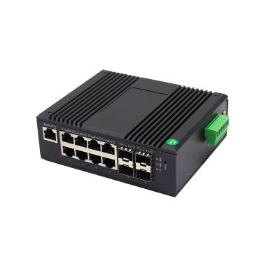 China L2 Managed Industrial Gigabit Network Switch 8 Port RJ45 4 SFP for sale