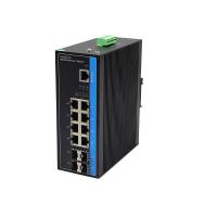 China Industrial L2 Managed Gigabit PoE Switch 8 PoE RJ45 Ports 4 SFP Fiber Uplink Slots for sale