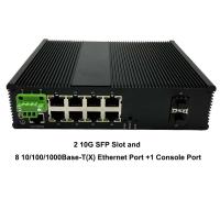 China L2 Managed Industrial Ring Network Switch 2 Port 10G SFP 8 Gigabit Ethernet RJ45 Switch DIN Rail for sale