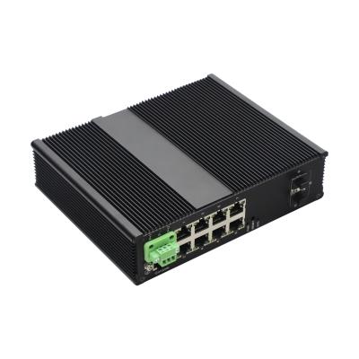 China L2 Managed Industrial Ring Network Switch 2 Port 10G SFP 8 Gigabit Ethernet RJ45 Switch DIN Rail for sale