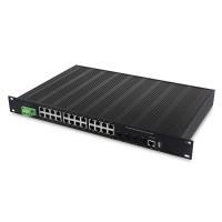 China L3 Managed Industrial Ethernet Switch 4 10G SFP 24 1000Base-T(X) IEEE802.3af/at PoE+ Port for sale