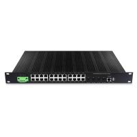 China L3 Managed Industrial Ethernet Switch 4 10G SFP 24 1000Base-T(X) IEEE802.3af/at PoE+ Port for sale