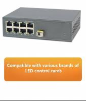 China 10G Fiber to 8-Port Gigabit Ethernet LED Display Fiber Extender for sale