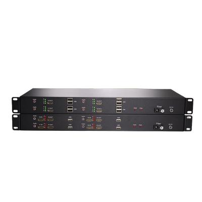 China 1080P HDMI Fiber Optic Extender 4x HDMI 4x Audio 4x USB KVM Loop Out Up to 20KM for sale