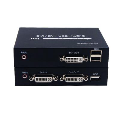 China 1080P DVI Fiber Optic Extender with Audio USB Local Loop Out Up to 20KM for sale