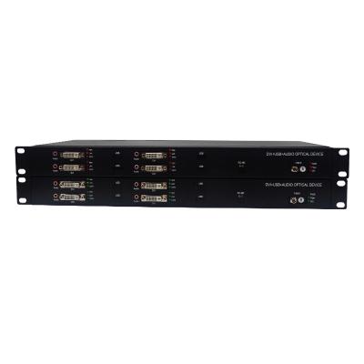 China Rackmount 1080P 4x DVI Fiber Optic Extender with Audio Long Distance up to 20KM for sale