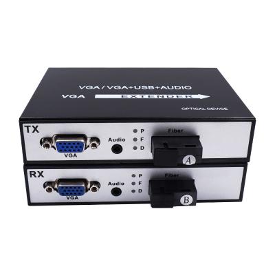 China VGA Fiber Optic Extender with Audio Long Distance Transmission up to 20KM for sale