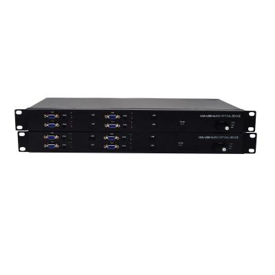 China Rackmount 4-Port VGA Fiber Optic Extender with Independent Audio, Long Distance Transmission for sale