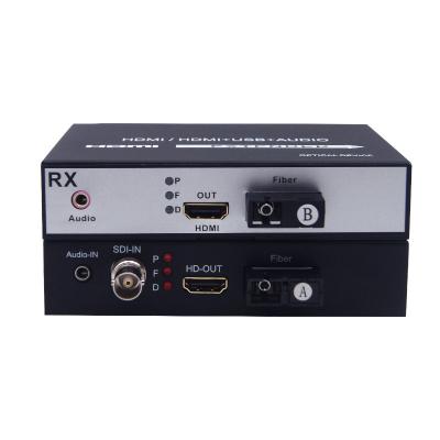 China SDI to HDMI Fiber Optic Extender with Independent Audio Long Distance Transmission Over Fiber for sale