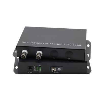 China 2CH HD Video Fiber Converter AHD CVI TVI 1080P Dual Channel Coax to Fiber Transmission Kit for sale