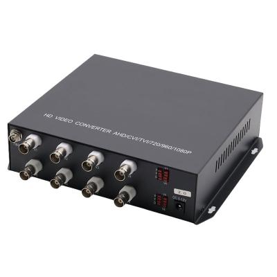 China 8CH HD Video Fiber Converter AHD CVI TVI 1080P Coax to Fiber Transmission CCTV Extender Kit for sale