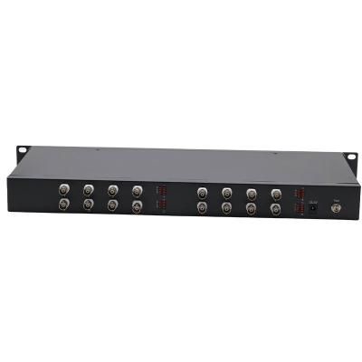 China Rack Mount 16CH HD Video Fiber Converter AHD CVI TVI 1080P Coax to Fiber Extender CCTV for sale