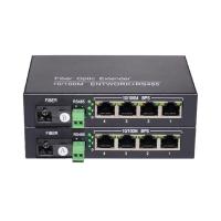 China Fiber Optic Transceiver 1 CH Bi-Directional RS485 Fiber Optic Converter with 4-Port 100Mbps Ethernet for sale