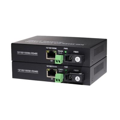 China Fiber Optic Transceiver 1 Channel RS485 Fiber Optic Converter with Gigabit Ethernet Port Bi-Directional for sale