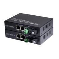 China Fiber Optic Transceiver 1 Channel Bi-Directional RS485 Fiber Optic Converter with 2 Gigabit Ethernet Ports for sale