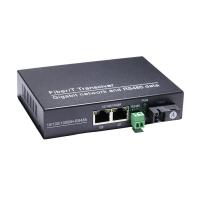 China Fiber Optic Transceiver 1 Channel Bi-Directional RS485 Fiber Optic Converter with 2 Gigabit Ethernet Ports for sale