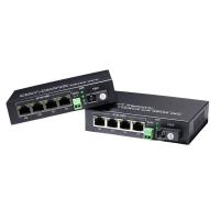 China Fiber Transceiver 1 Channel Bi-Directional  RS485 Fiber Optic Converter with 4 Gigabit Ethernet Port for sale