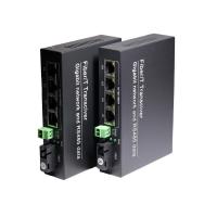 China Fiber Transceiver 1 Channel Bi-Directional  RS485 Fiber Optic Converter with 4 Gigabit Ethernet Port for sale