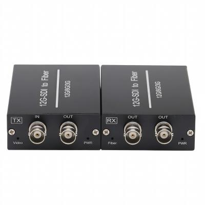 China 1CH Bidirectional 12G-SDI Fiber Optical Transceiver 4K Ultra HD SDI over Fiber Extender for sale