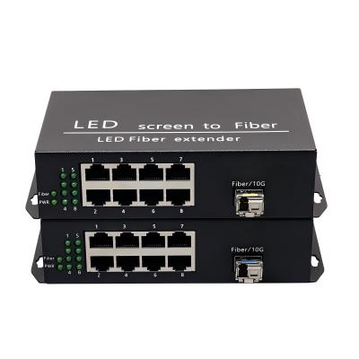 China 8-Port Gigabit Ethernet LED Display Fiber Extender Compatible with Major LED Display Control Cards for sale