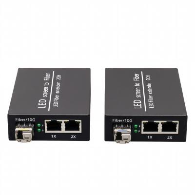 China 2-Port Gigabit Ethernet LED Display Fiber Extender Compatible with LED Control Cards for sale