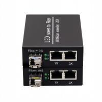 China 2-Port Gigabit Ethernet LED Display Fiber Extender Compatible with LED Control Cards for sale