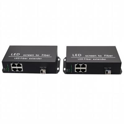 China 4-Port Gigabit Ethernet LED Display Fiber Extender Long Distance LED Screen Fiber Converter Compatible with Control Cards for sale