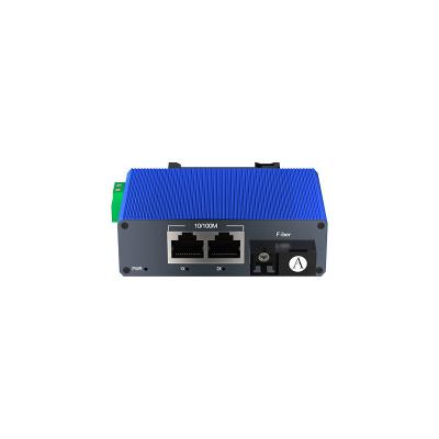 China Industrial Mini 1 Fiber 2 RJ45 Fast Ethernet Switch 100Mbps, Compact Fiber Media Converter for sale