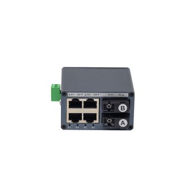 China Industrial Mini Fiber Ethernet Switch 2 Fiber 4 RJ45 Ports 100Mbps Fast Ethernet Switch for sale