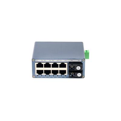China Industrial Mini Fiber Ethernet Switch 2 Fiber 8 RJ45 Ports 100Mbps Fast Network Switch for sale