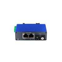 China Industrial Mini Gigabit Fiber Ethernet Switch 1 Fiber 2 RJ45 Ports 1000Mbps Network Switch Blue for sale