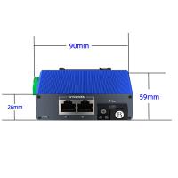 China Industrial Mini Gigabit Fiber Ethernet Switch 1 Fiber 2 RJ45 Ports 1000Mbps Network Switch Blue for sale