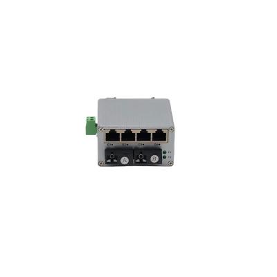 China Industrial Mini Gigabit Fiber Ethernet Switch 2 Fiber 4 RJ45 Ports 1000Mbps Network Switch for sale