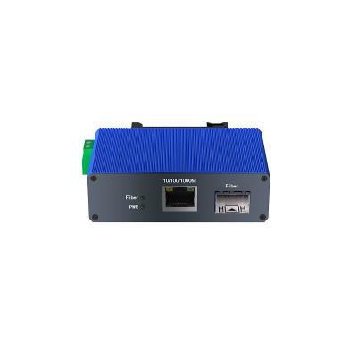 China Mini Industrial Gigabit Ethernet Switch 1 SFP Fiber 1 RJ45 Port 1000Mbps Network Switch for sale