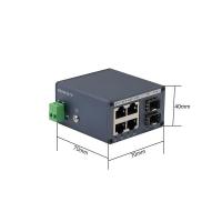 China Mini Industrial Gigabit Switch 2 SFP Fiber 4 RJ45 Ports Ethernet Network Switch for sale