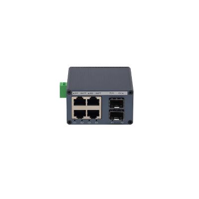 China Mini Industrial Gigabit Switch 2 SFP Fiber 4 RJ45 Ports Ethernet Network Switch for sale