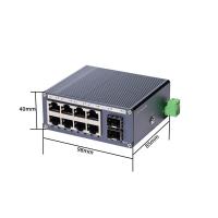 China Mini Industrial Gigabit Switch 2 SFP Fiber 8 RJ45 Ports Cost-Effective Ethernet Switch for sale
