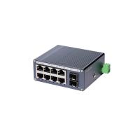 China Mini Industrial Gigabit Switch 2 SFP Fiber 8 RJ45 Ports Cost-Effective Ethernet Switch for sale