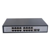 China China Factory OEM Price 16 Port Fast Ethernet PoE Switch 16×100Mbps PoE  2×1000Mbps Gigabit Uplink Ports for sale