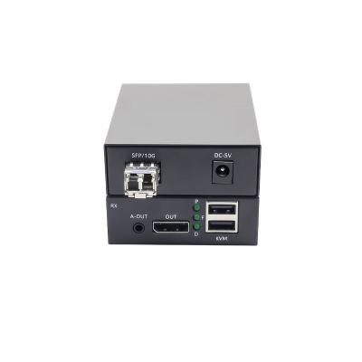 China 4K@60Hz DisplayPort KVM Fiber Optic Extender Kit  TX & RX with 3.5mm Stereo Audio & USB KVM for sale