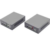 China 4K@60Hz DisplayPort KVM Fiber Optic Extender Kit  TX & RX with 3.5mm Stereo Audio & USB KVM for sale