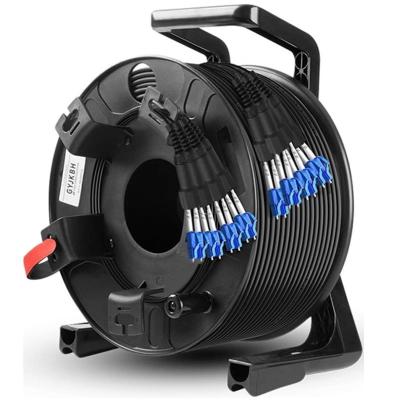 China Armored Outdoor Tactical Fiber Cable Reel, Single Mode, 2/4/6/8 Core, Pre-terminated LC-LC Connectors, Portable Deployable Fiber Optic Cable with Protective Outer Cover for sale