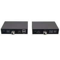 China 4K@60Hz HDMI Fiber Extender KVM Over Single Fiber, Full Function HDMI Optical Transceiver with USB, SFP Slot, Audio, Long Distance Transmission for sale